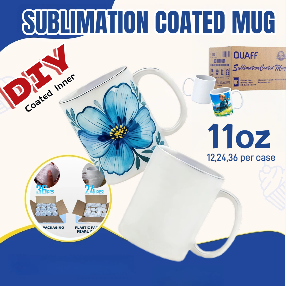 QUAFF 11oz White Sublimation Mug – 1 Box (12pcs/24pcs) | Printable ...