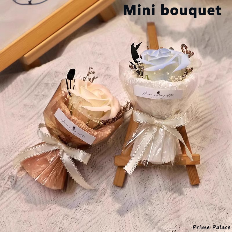 Valentine's Day gift Mini Rose Bouquet Eternal Dried Flower Birthday ...