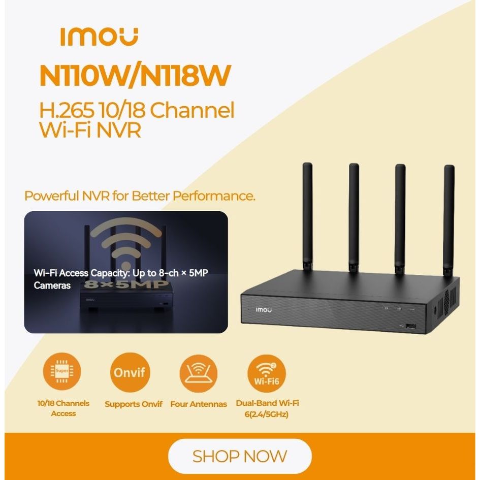 IMOU NVR N110W/N118W H.265 10/18 Channel Dual-Band Wi-Fi, Supports ...