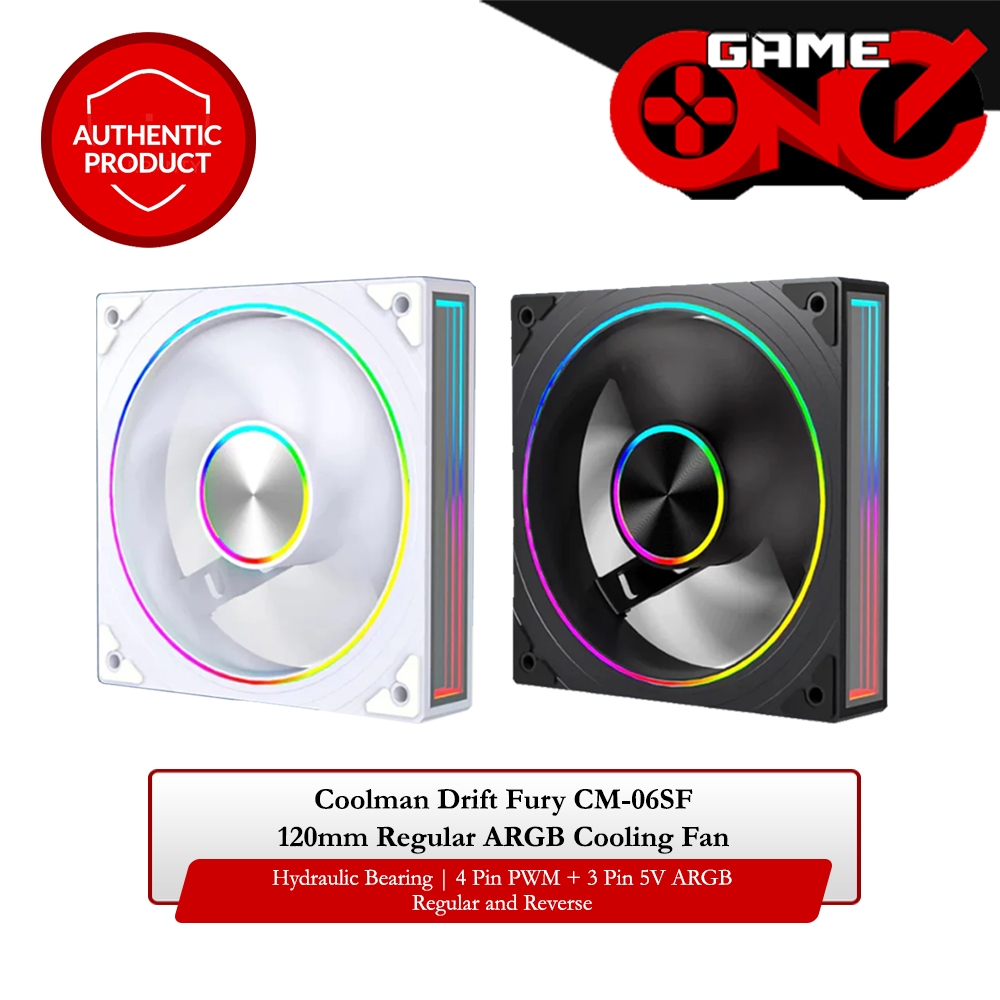 Coolman Drift Fury CM-06SF 120mm Regular ARGB Cooling Fan | Shopee ...