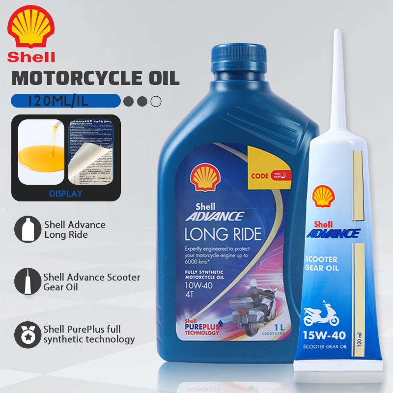 Shell ADVANCE LONG RIDE 10W-40 Fully Synthetic Motorcycle Oil 1L ...
