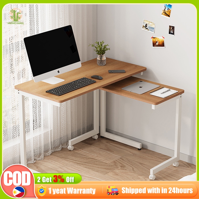 Mobile Double-Layer Desk Home Extended Bedside Table Double-Layer Table ...