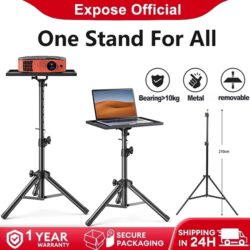 2.1M Adjustable Projector Tripod Stand, Universal Portable Folding ...