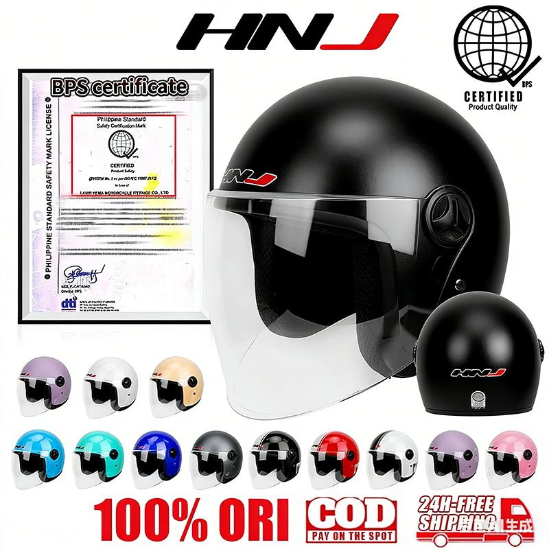 𝐖𝐈𝐓𝐇 𝐈𝐂𝐂 HNJ Helmet Half Face Helmet For Motorcycle Half Face With ICC ...