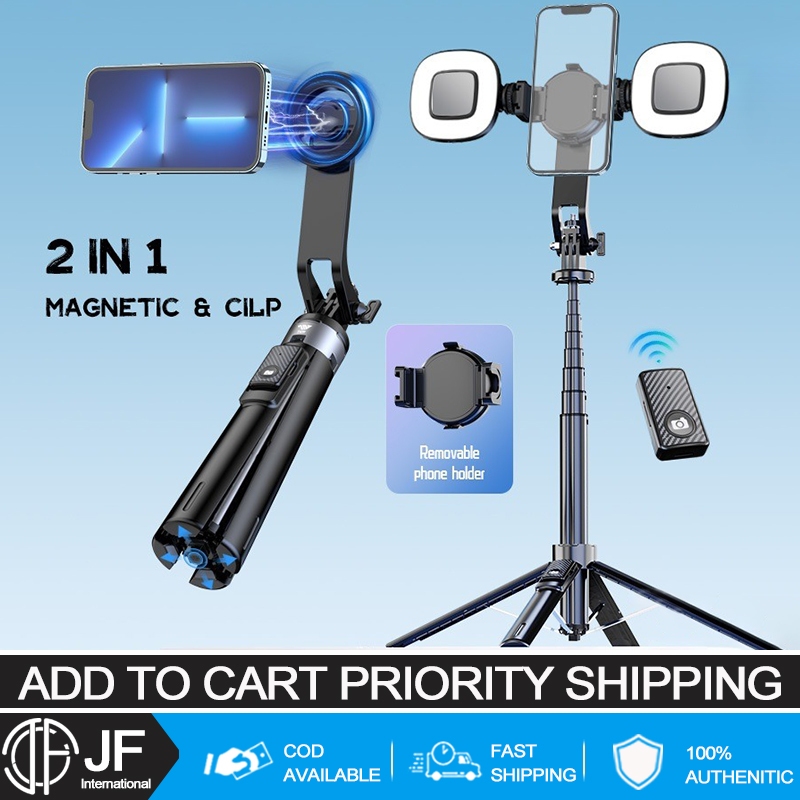 JF Magnetic Selfie Stick 135cm Magsafe Tripod With Fill Light Magnetic ...