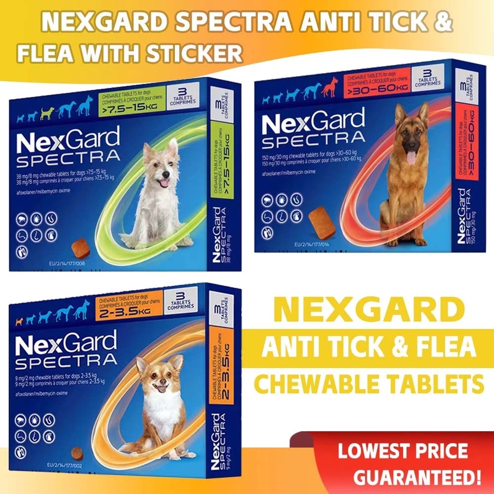 NexGard Spectra Tablets for Dogs - Tick & Flea Defense / With Sticker ...