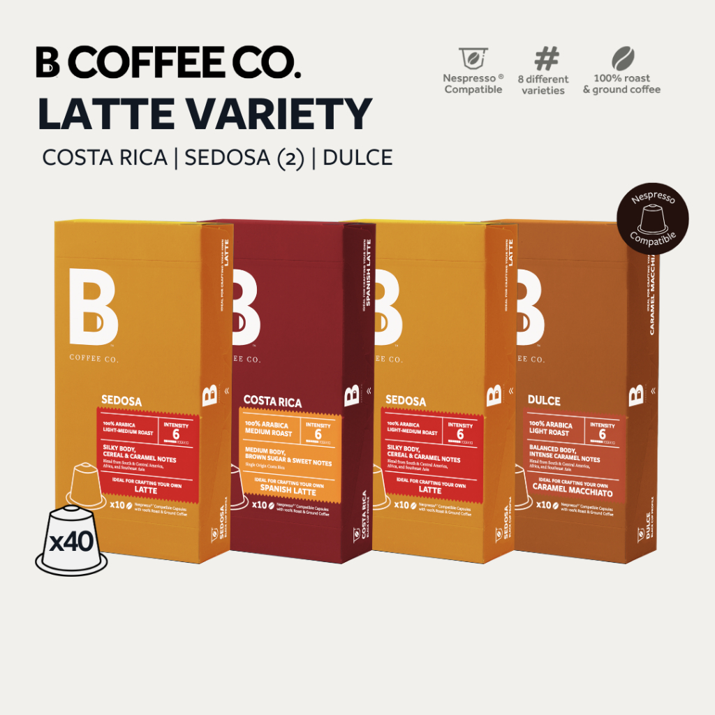B Coffee Co. Latte Variety Bundle, 4 Packs (Sedosa 2x, Dulce, Costa ...
