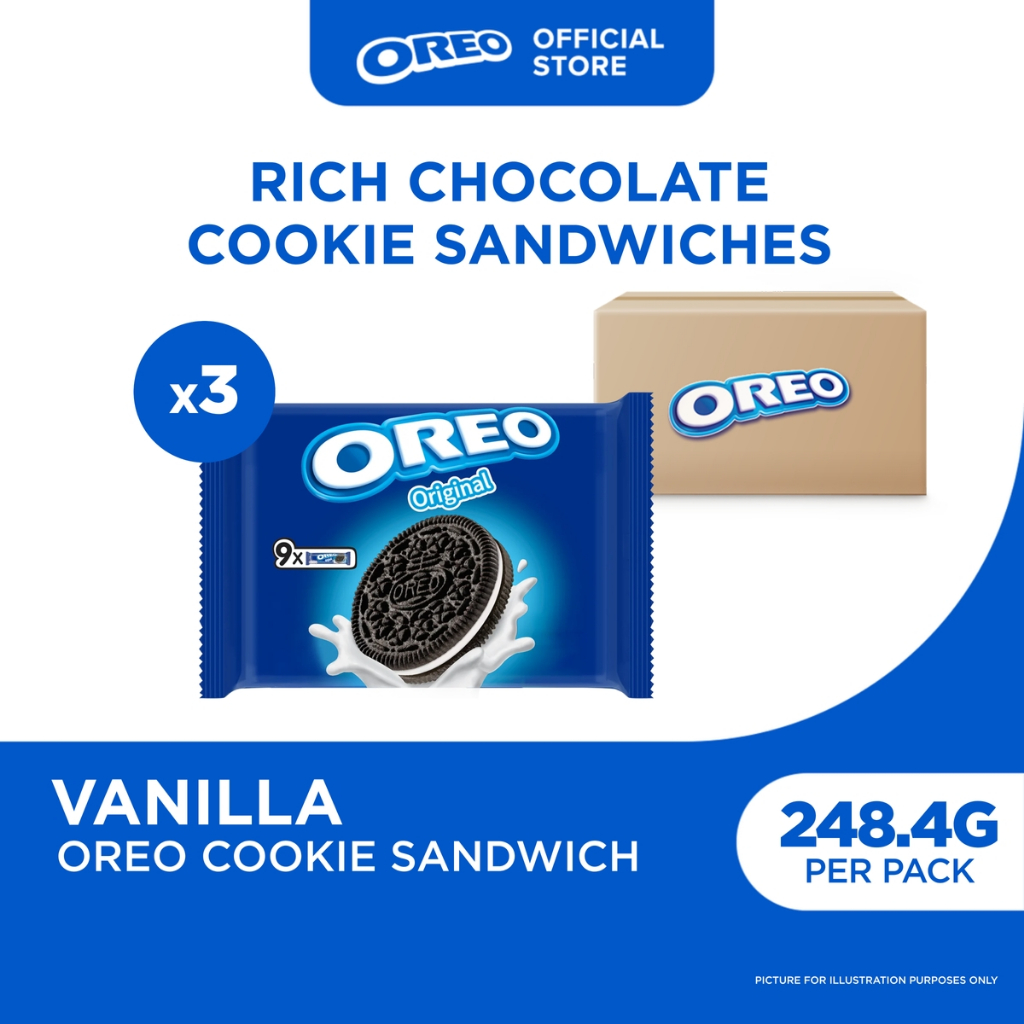 Oreo Cookies Vanilla Multi Pack, Set of 3 x 248.4g - Perfect Biscuit ...