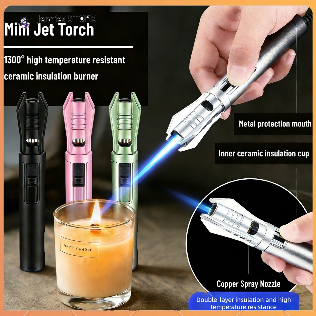 Windproof Butane Mini Jet Torch Lighter | Blue Flame Refillable ...