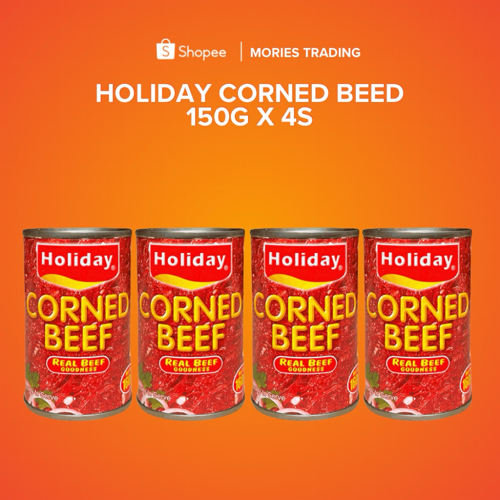 Holiday Corned Beef 150G x4 Cans Classic Filipino Corned Beef Ready to ...