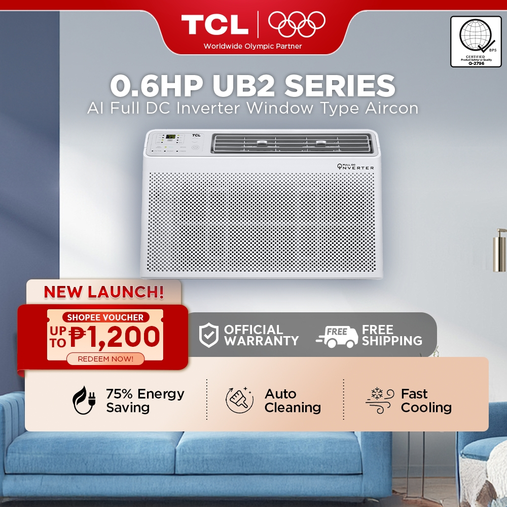 TCL 0.6HP UB2 Series, AI Full DC Inverter Window Type Air Conditioner ...