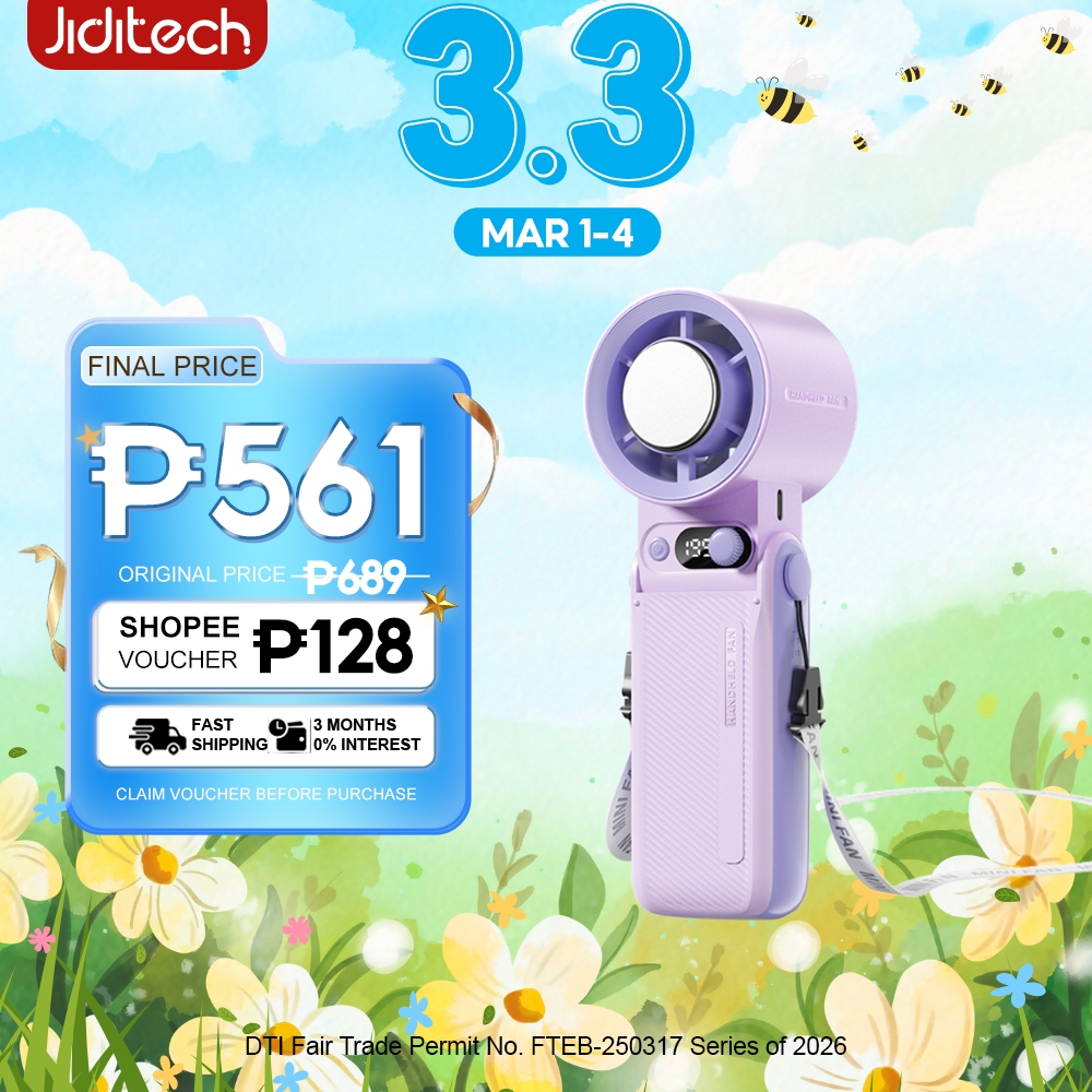 Jiditech Ice Cooling Fan Handheld Fan 10000mAh Turbo Fan Rechargeable ...
