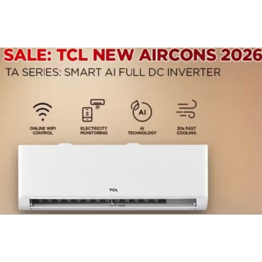 TCL TA SERIES 2026Model (Wi-Fi )1HP TO 2HP SMART AI FULL DC INVERTER ...