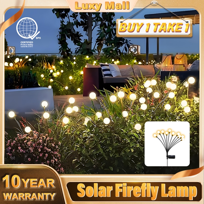 Luxy LED Solar Firefly Lights Garden Decoration Outdoor Lawn Light Ball ...