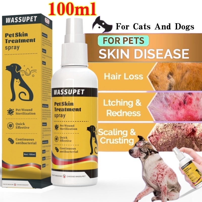 WASSUPET Pet Skin Treatment For Dogs And Cat Anti Fungal Spray Medicine ...