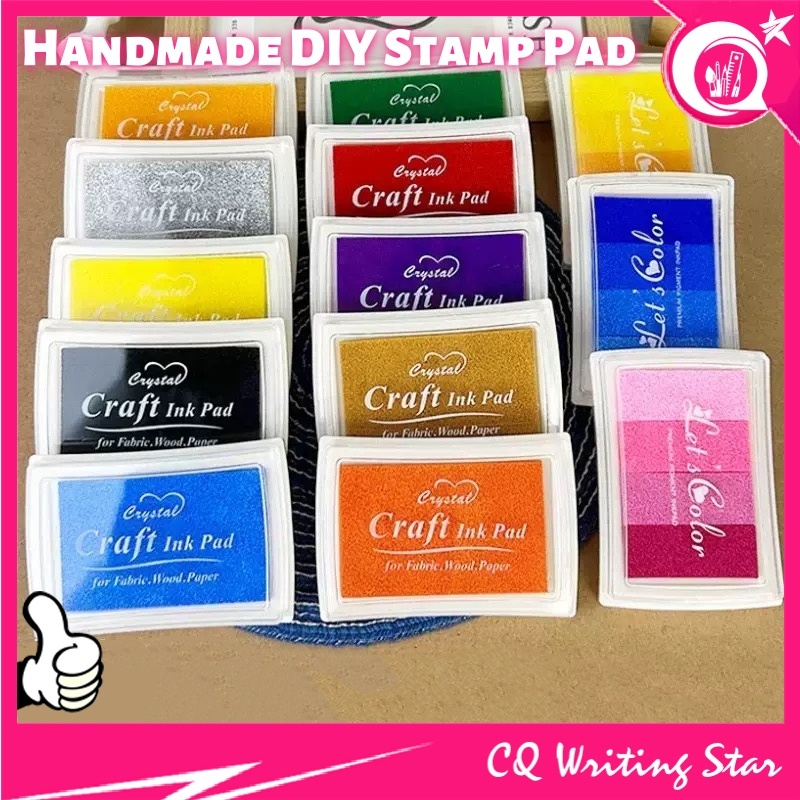 DIY Ink 15 Colors Craft Pad for Rubber Stamp Fabric Wood Paper ...