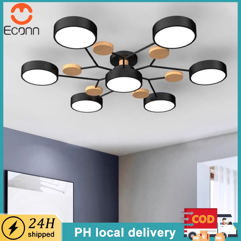LED Ceiling Light Tri Color Modern Wood Decorative Chandelier for ...