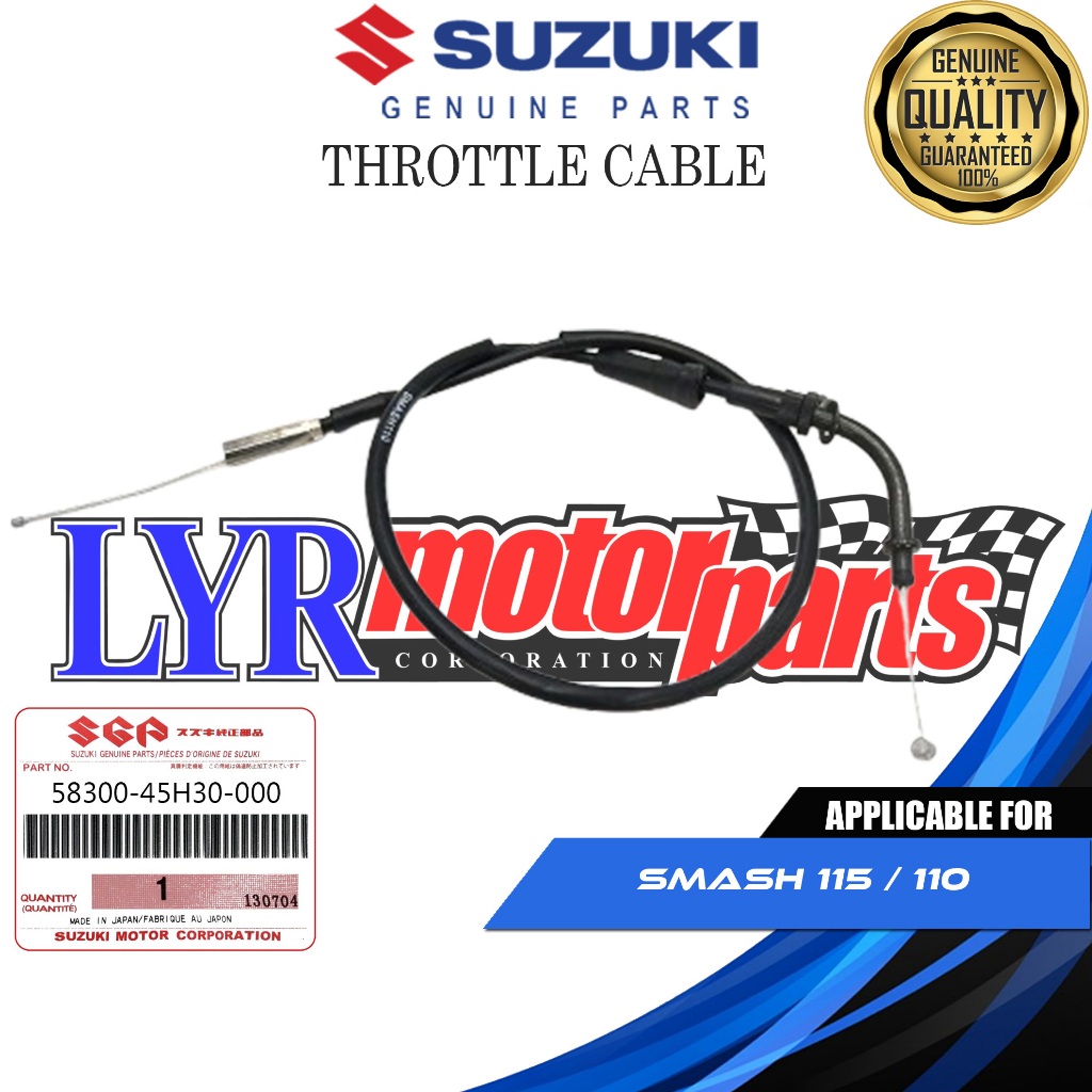 SUZUKI GENUINE THROTTLE CABLE FOR SMASH 110 / 115 || 58300-45H30-000 ...