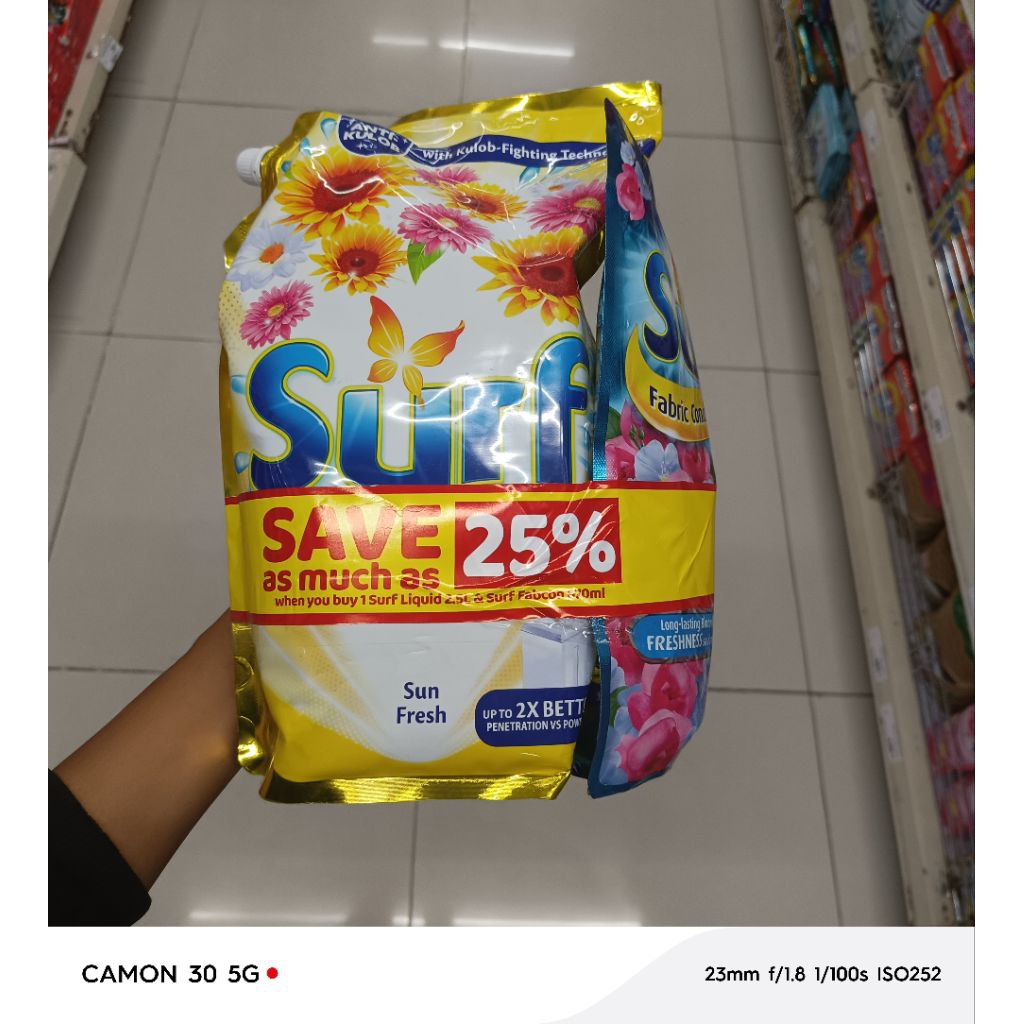 Surf Liquid Laundry Detergent 2.5l with Free Surf Fabcon 670ml | Shopee ...