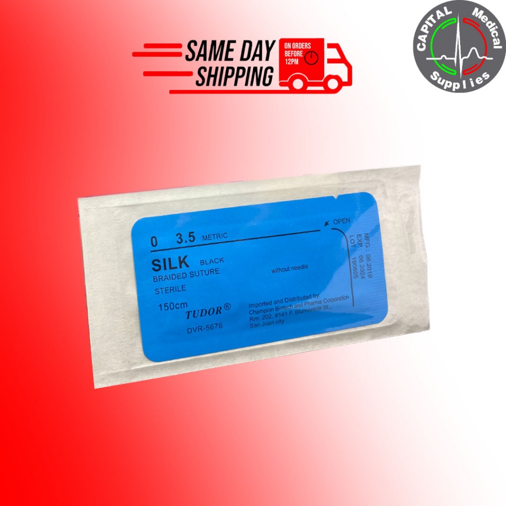 Suture, Silk Black Braided Non-Absorbable Suture Sterile 75cm (TUDOR) | Shopee Philippines