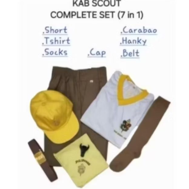 Yellow Piping KAB SCOUTING Set with complete accessories School uniform ...