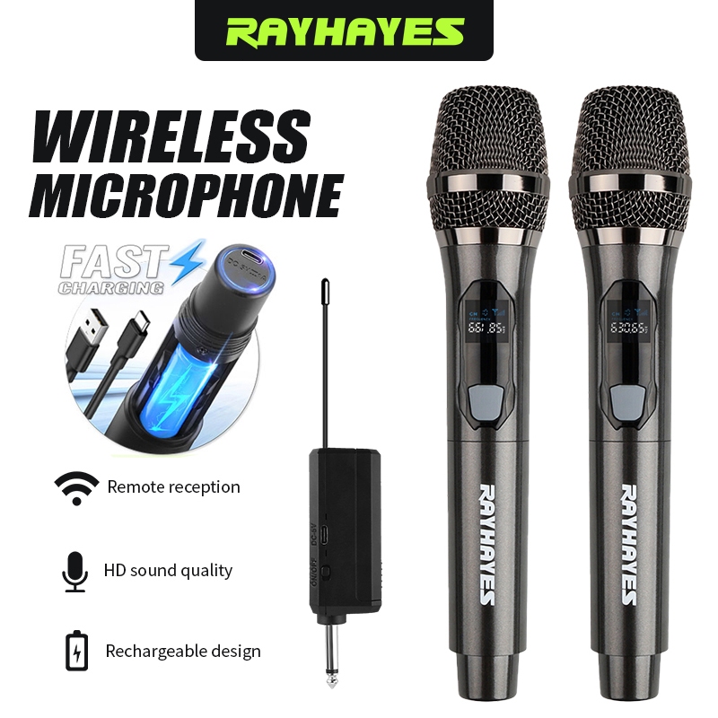 Rayhayes Professional Microphone Wireless Rechargeable UHF Lithium ...