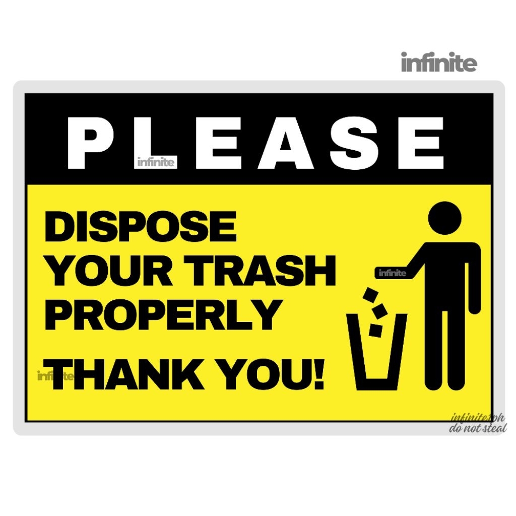 Please Dispose Your Trash Properly - Laminated Signage A4 A5 Size ...