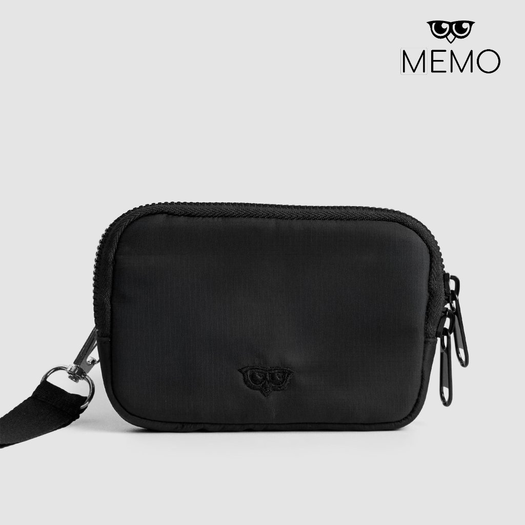 Memo Nylon Compact Wallet For Men (Black/Khaki) | Shopee Philippines