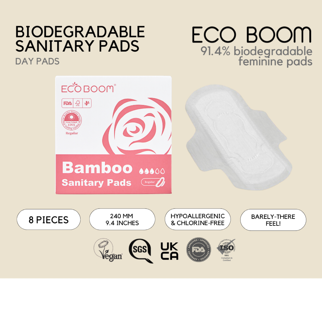 ECO BOOM DAY PADS Feminine Biodegradable Bamboo Sanitary Pads | Shopee ...