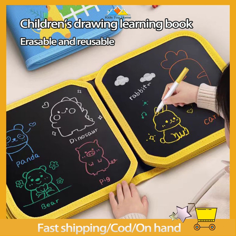 Educational Toy DIY Drawing Board Writing Pad For Kids Erasable ...
