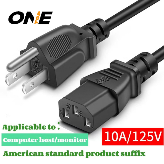 3 Pin Power Extension Cords US Plug Power Cable For Computer Printer ...