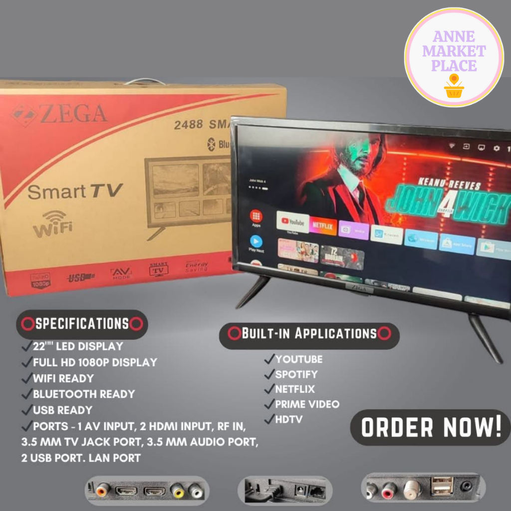 Zega Smart TV HDR Wifi Bluetooth Ready with Built-in Applications ...