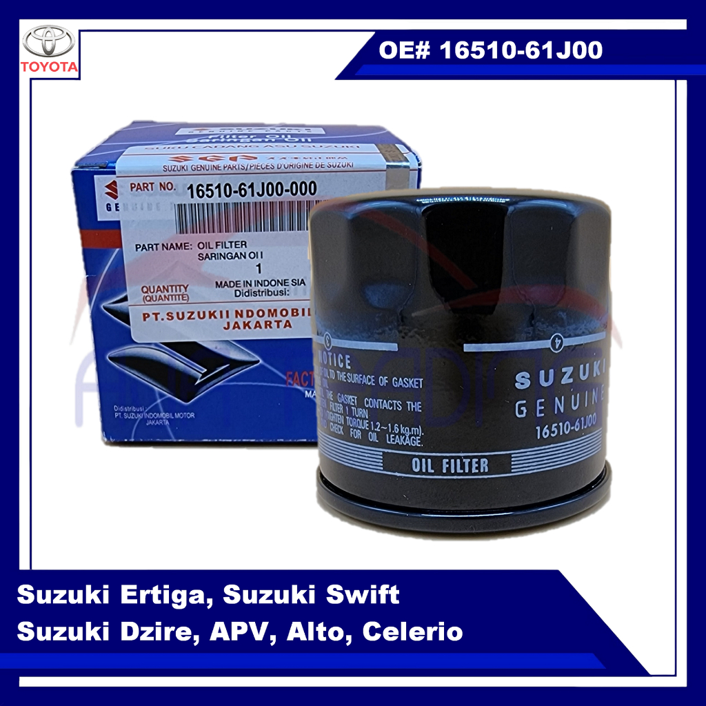 Oil Filter (16510~ 61J00) Suzuki Ertiga, Swift, Dzire, APV, Alto ...