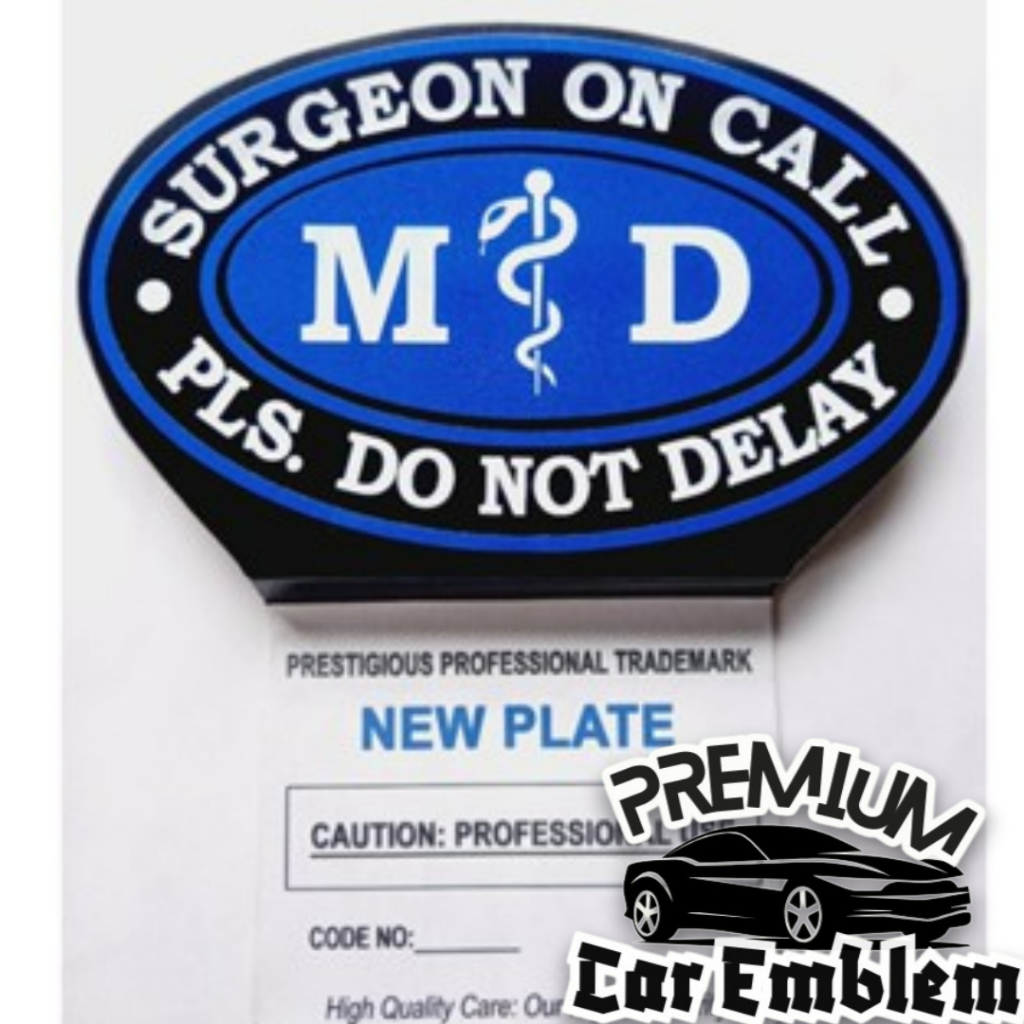 MD SURGEON ON CALL CAR EMBLEM Black Background | Shopee Philippines