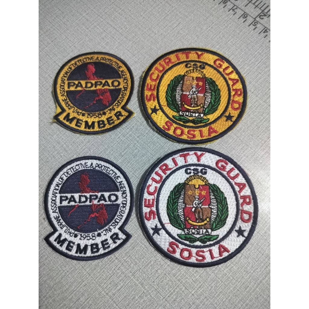 PATCHES WHITE&YELLOW PADPAO-SOSIA FOR SECURITY GUARD | Shopee Philippines