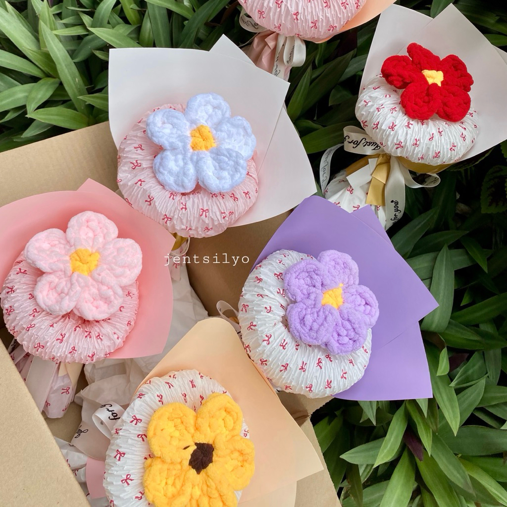 Chunky Flower Bouquet Crochet | Crochet Bouquet with Card | Shopee ...