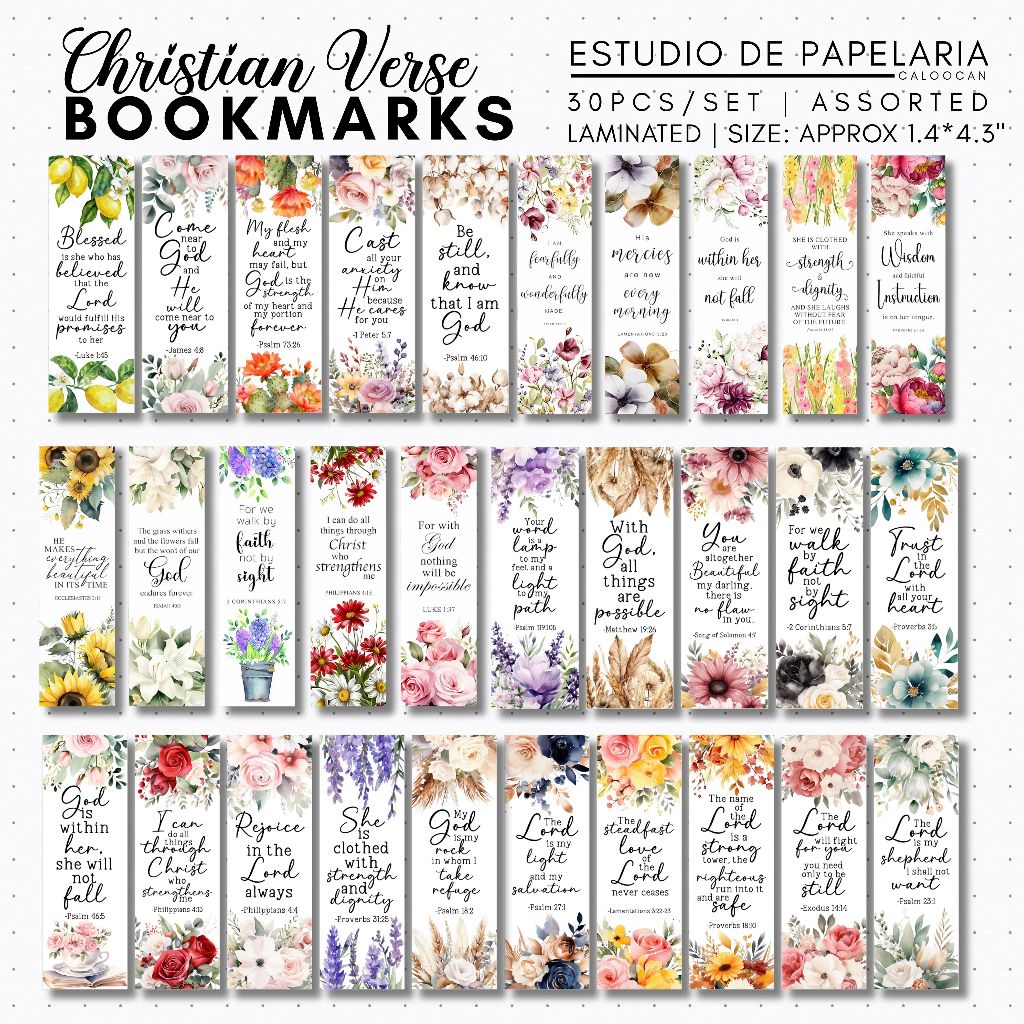 Estudio | Inspirational Christian Bookmarks | 30pcs Bible Verse ...