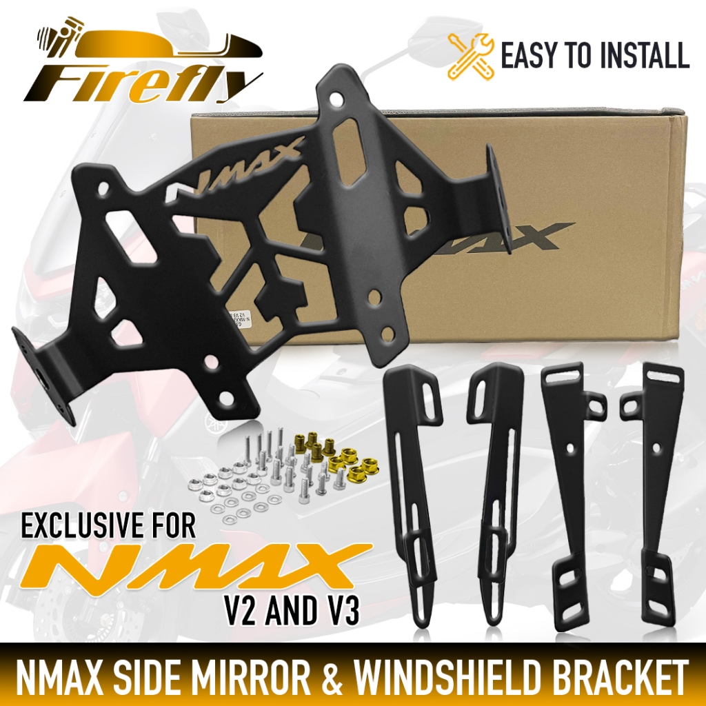 Nmax V2/V3 Side Mirror & Windshield Bracket Set With Bolts | Shopee ...