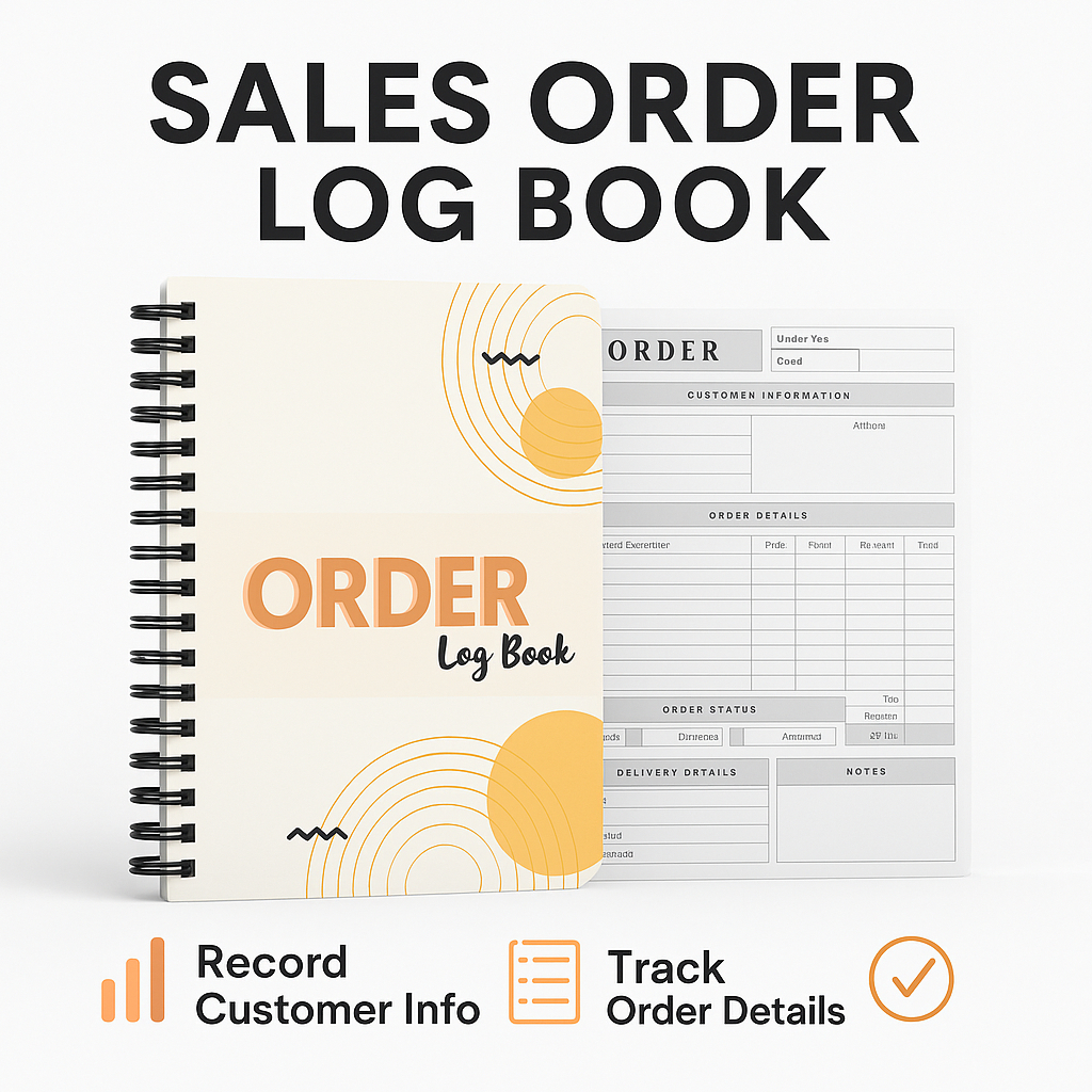 Sales Order Log Book – Record Customer Info, Order Details & Order ...