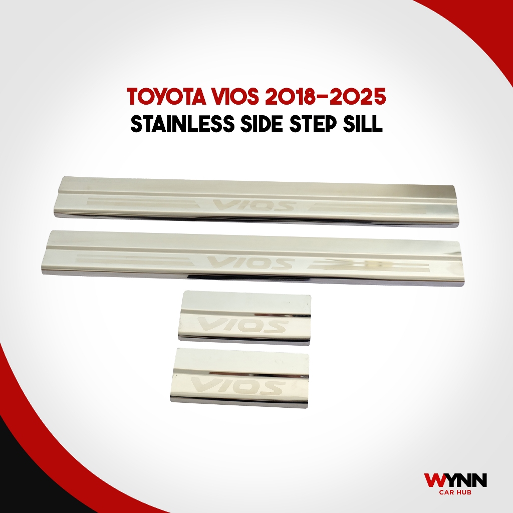 Toyota Vios 2018-2025 Stainless Side Step Sill | Shopee Philippines