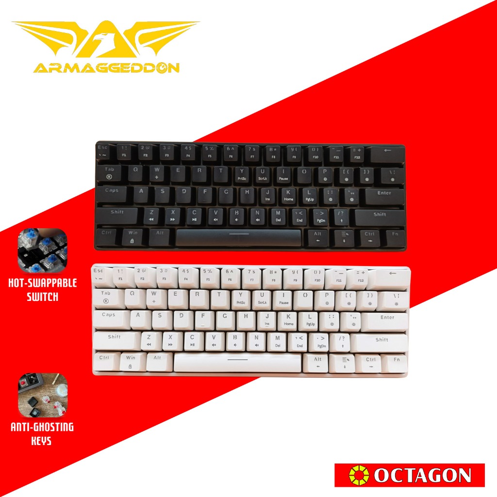 ARMAGGEDDON MKA-1C NEX (CLICKY) USB MECH KEYBOARD / 61 KEYS | Shopee ...