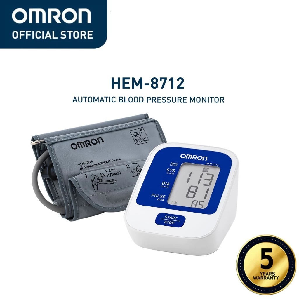 Omron HEM-8712 Automatic Upper Arm Blood Pressure Monitor BPM Digital | Shopee Philippines