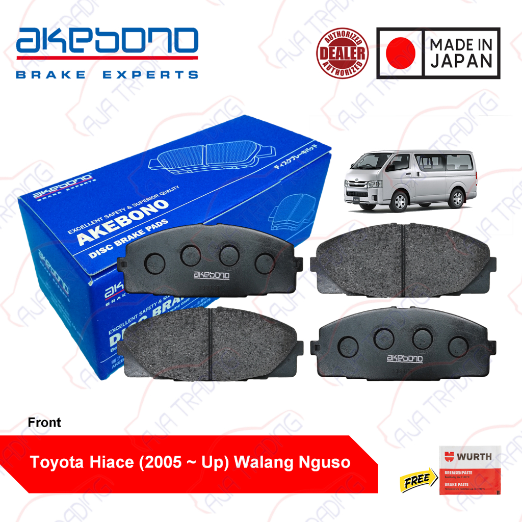 Genuine Akebono Front Brake Pads for Toyota Hiace (2005 - Up) - Walang ...