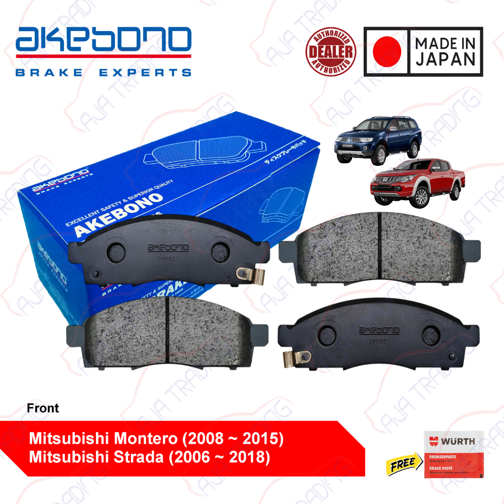 Genuine Akebono Front Brake Pads for Mitsubishi Montero Gen2 (2008-2015 ...