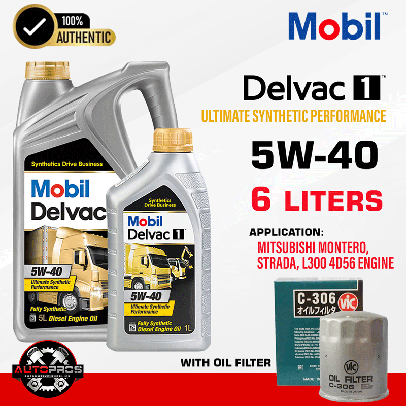 Mobil 5W-40 Delvac 1 Fully Synthetic Diesel Oil 6 Liters for Mitsubishi ...