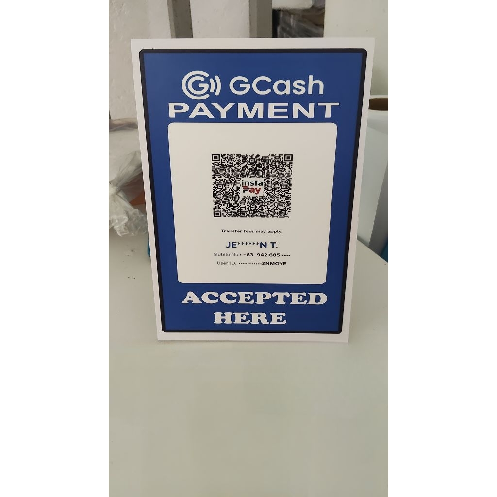 SINTRA BOARD G CASH QR CODE STANDEE A4 SIZE | Shopee Philippines