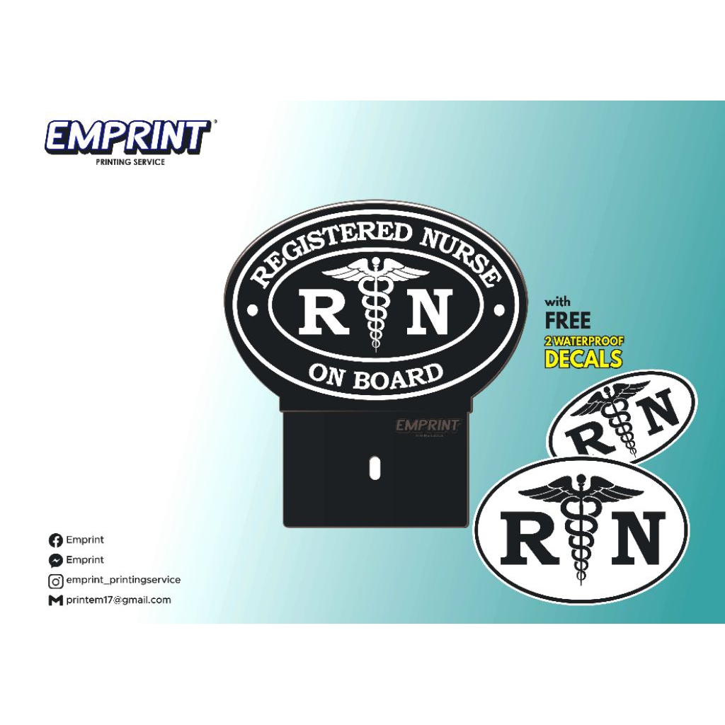 RN Plate Emblem, Galvanize, Registered nurse on board plate. | Shopee ...