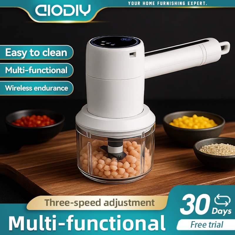 AIODIY 3-in-1 Electric Handheld Egg Beater Garlic Mincer Meat Grinder ...