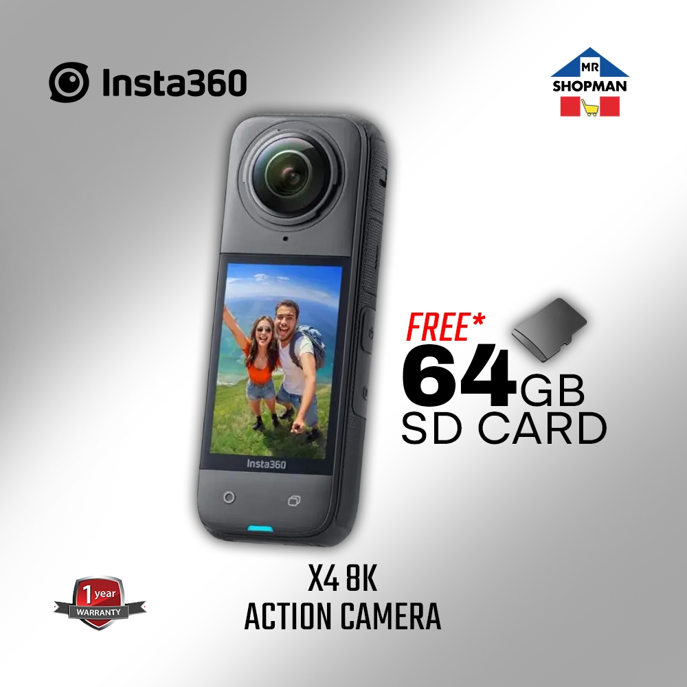 Insta 360 X4 8K / 4K Action Camera w/ free 64GB SD Card | Shopee ...