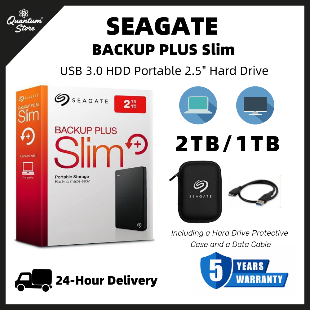 Seagate Plus Slim 1TB/2TB External Hard Drive For Windows Portable USB 3.0 External HDD | Shopee ...